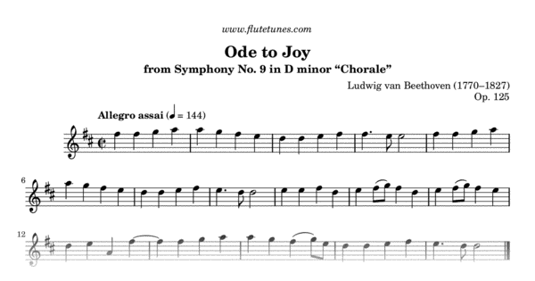 Ode To Joy From Symphony No 9 In D Minor “chorale” L Van Beethoven