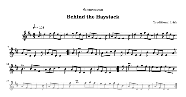 Behind the Haystack (Trad. Irish) - Free Flute Sheet Music | flutetunes.com