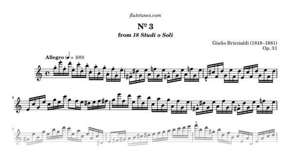 Study No. 3 in C major from 18 Studi o Soli (G. Briccialdi) - Free ...