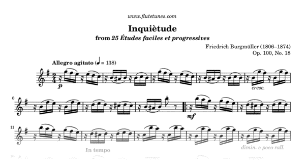 Inquiètude from 25 Études faciles et progressives (F. Burgmüller ...