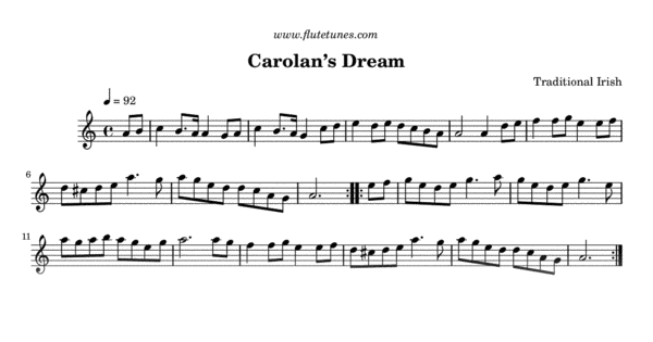 Carolan's Dream (Trad. Irish) - Free Flute Sheet Music | flutetunes.com Carolan's Dream (Trad. Irish) - Free Flute Sheet Music | flutetunes.com