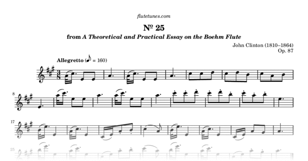 Study No. 25 in A major from A Theoretical and Practical Essay on the Boehm Flute (J. Clinton ...