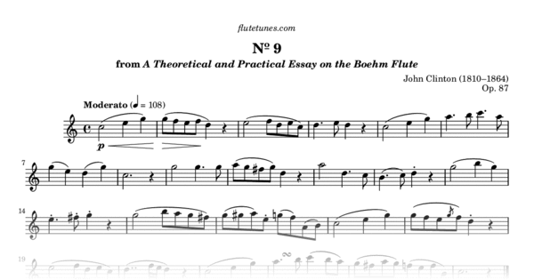Study No. 9 in C major from A Theoretical and Practical Essay on the Boehm Flute (J. Clinton ...