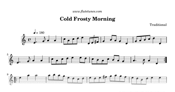 Cold Frosty Morning (Traditional) - Free Flute Sheet Music | flutetunes.com