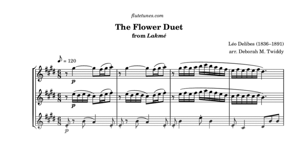 The Flower Duet from Lakmé (L. Delibes) - Free Flute Sheet Music ...