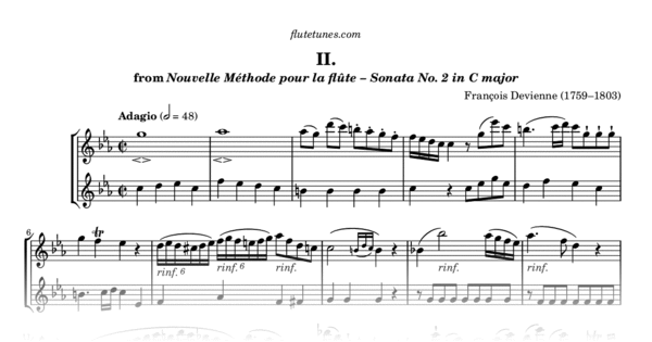 Adagio from Nouvelle Méthode pour la flûte – Sonata No. 2 in C major (F. Devienne) - Free Flute ...