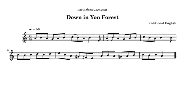 Down in Yon Forest (Trad. English) - Free Flute Sheet Music | flutetunes.com