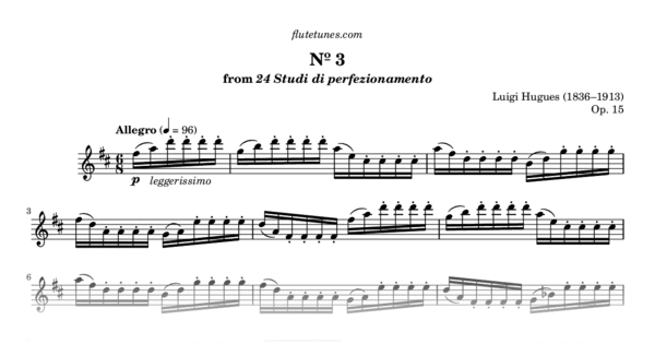 Study No. 3 in D major from 24 Studi di perfezionamento (L. Hugues ...
