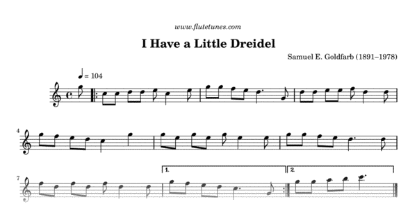 Dreidel Song Piano Sheet Music