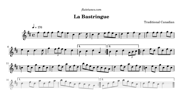 La Bastringue (Trad. Canadian) - Free Flute Sheet Music | flutetunes.com