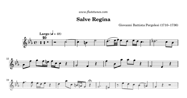 Salve Regina in C minor (G.B. Pergolesi) - Free Flute Sheet Music | flutetunes.com