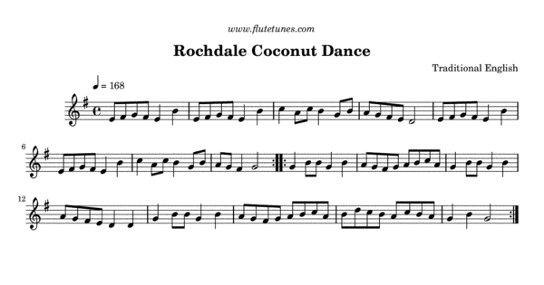 Rochdale Coconut Dance (Trad. English) - Free Flute Sheet Music ...