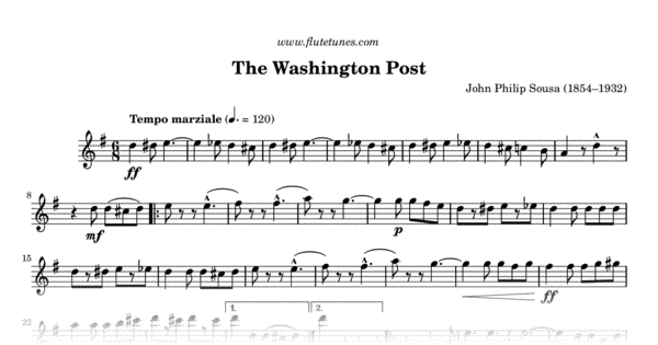 The Washington Post (J.P. Sousa) - Free Flute Sheet Music | flutetunes.com
