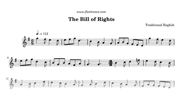 The Bill of Rights (Trad. English) - Free Flute Sheet Music ...