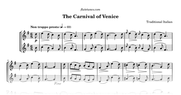 Carnival Of Venice Free Sheet Music Piano Notion "Carnival Of Venice"