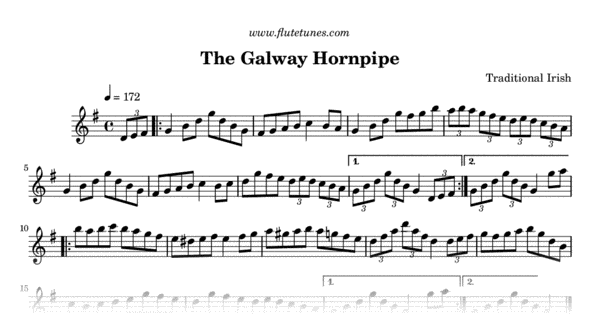 The Galway Hornpipe (Trad. Irish) - Free Flute Sheet Music | flutetunes.com