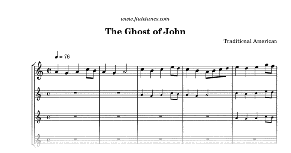The Ghost of John (Trad. American) - Free Flute Sheet Music ...