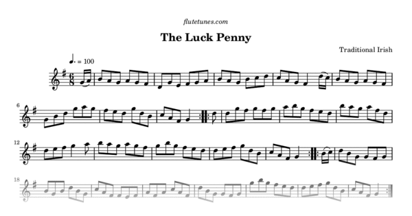 The Luck Penny (Trad. Irish) - Free Flute Sheet Music | flutetunes.com