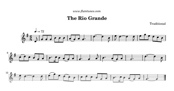 The Rio Grande (Traditional) - Free Flute Sheet Music | flutetunes.com
