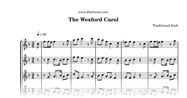 The Wexford Carol (Trad. Irish) - Free Flute Sheet Music | flutetunes.com