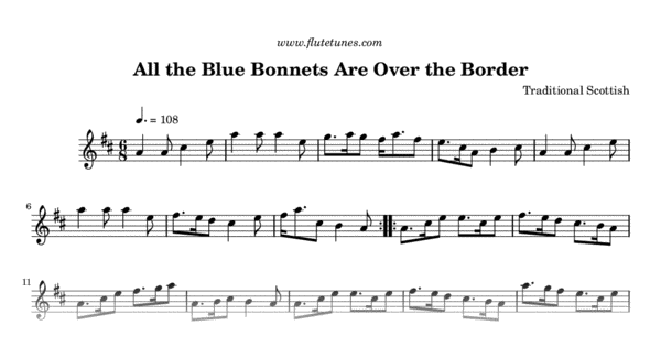 All the Blue Bonnets Are Over the Border (Trad. Scottish) - Free Flute ...