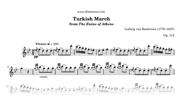 Turkish March from The Ruins of Athens (L. van Beethoven) - Free Flute ...