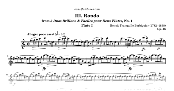 Rondo from 3 Duos Brillans & Faciles pour Deux Flûtes, No. 1 (B.T ...