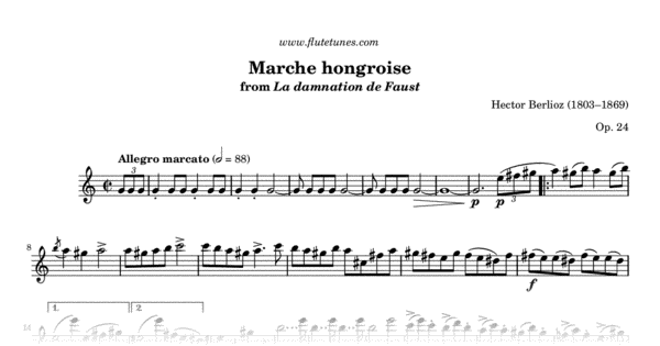 Puntuación Berlioz Marcha Hongroise Marche Hongroise", From "Le