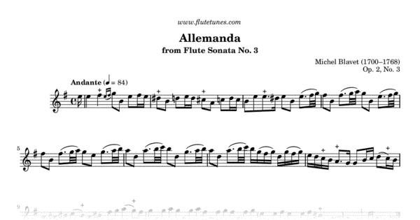 Allemanda from Flute Sonata No. 3 in E minor, “La Dhérouville” (M ...