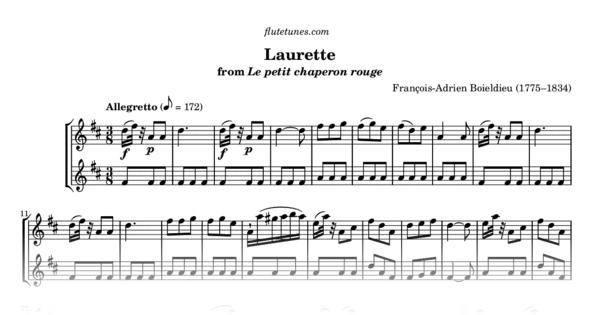 Laurette from Le petit chaperon rouge (F.-A. Boieldieu) - Free Flute ...