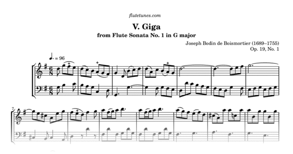 Giga from Flute Sonata in G major, Op. 19, No. 1 (J.B. de Boismortier ...
