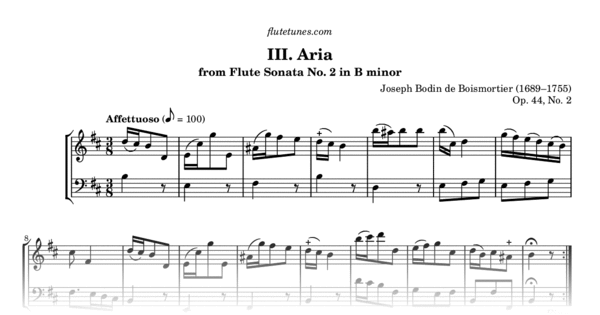 Aria from Flute Sonata in B minor, Op. 44, No. 2 (J.B. de Boismortier ...