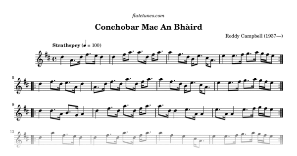 Conchobar Mac An Bhàird (R. Campbell) - Free Flute Sheet Music ...