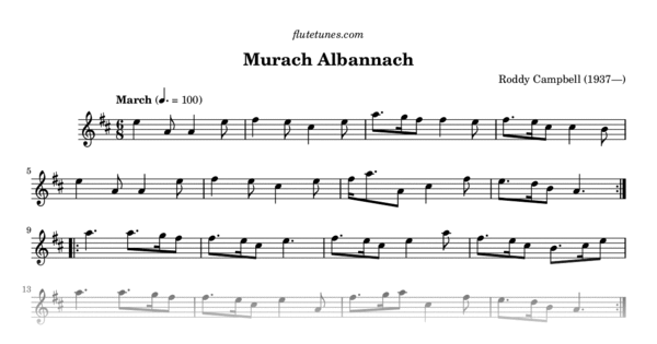 Murach Albannach (R. Campbell) - Free Flute Sheet Music | flutetunes.com