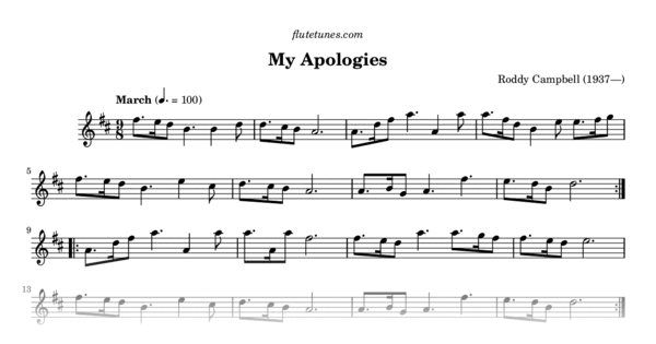 My Apologies (R. Campbell) - Free Flute Sheet Music | flutetunes.com