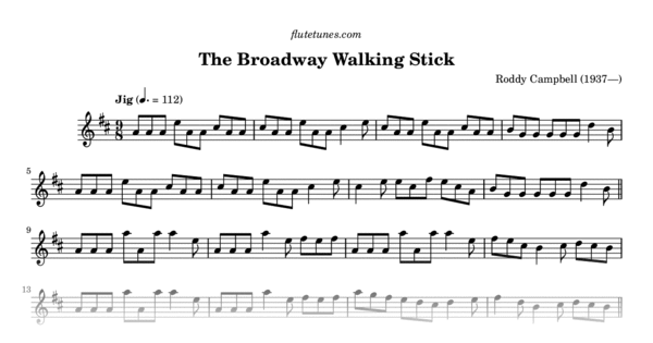 The Broadway Walking Stick (R. Campbell) - Free Flute Sheet Music ...