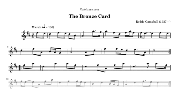 The Bronze Card (R. Campbell) - Free Flute Sheet Music | flutetunes.com