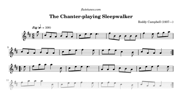 The Chanter-playing Sleepwalker (R. Campbell) - Free Flute Sheet Music ...