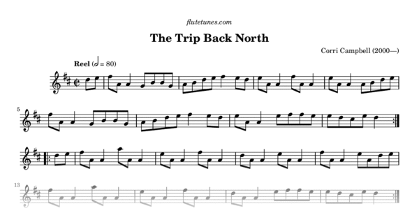 The Trip Back North (C. Campbell) - Free Flute Sheet Music | flutetunes.com