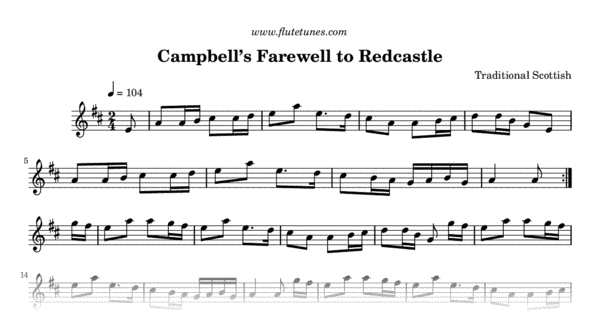 Campbell's Farewell to Redcastle (Trad. Scottish) - Free Flute Sheet ...