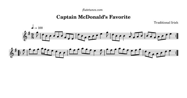Captain McDonald's Favorite (Trad. Irish) - Free Flute Sheet Music ...