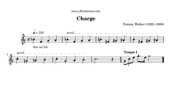Charge (T. Walker) - Free Flute Sheet Music | flutetunes.com