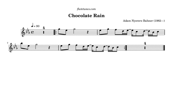 Chocolate Rain (T. Zonday) - Free Flute Sheet Music | flutetunes.com