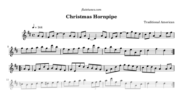 Christmas Hornpipe (Trad. American) - Free Flute Sheet Music ...
