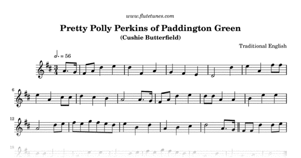 Pretty Polly Perkins of Paddington Green (Trad. English) - Free Flute ...