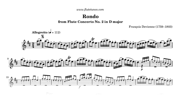 Rondo from Flute Concerto No. 2 in D major (F. Devienne) - Free Flute ...