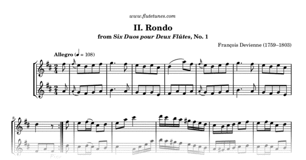 Rondo from Six Duos pour Deux Flûtes, No. 1 (F. Devienne) - Free Flute ...