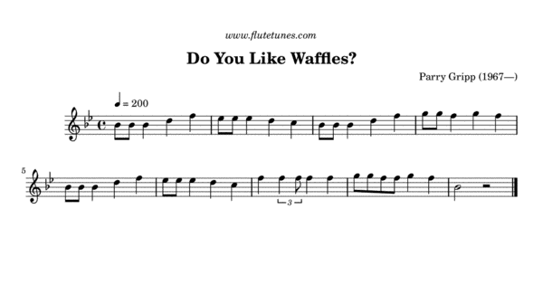 Do You Like Waffles? (P. Gripp) - Free Flute Sheet Music | flutetunes.com