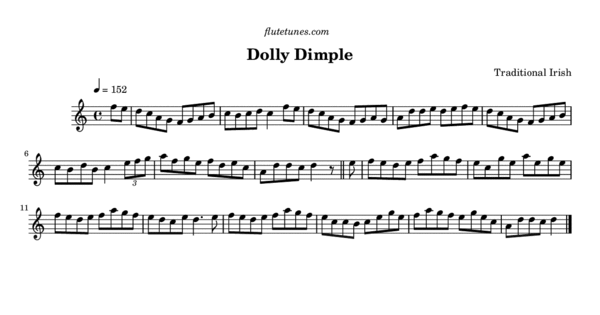 Dolly Dimple (Trad. Irish) - Free Flute Sheet Music | flutetunes.com
