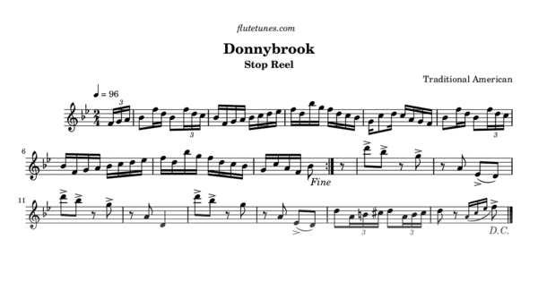 Donnybrook (Trad. American) - Free Flute Sheet Music | flutetunes.com